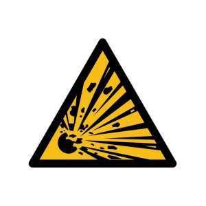 Pictogramsticker "Explosiegevaar" en andere waarschuwingen: Fabex.nl